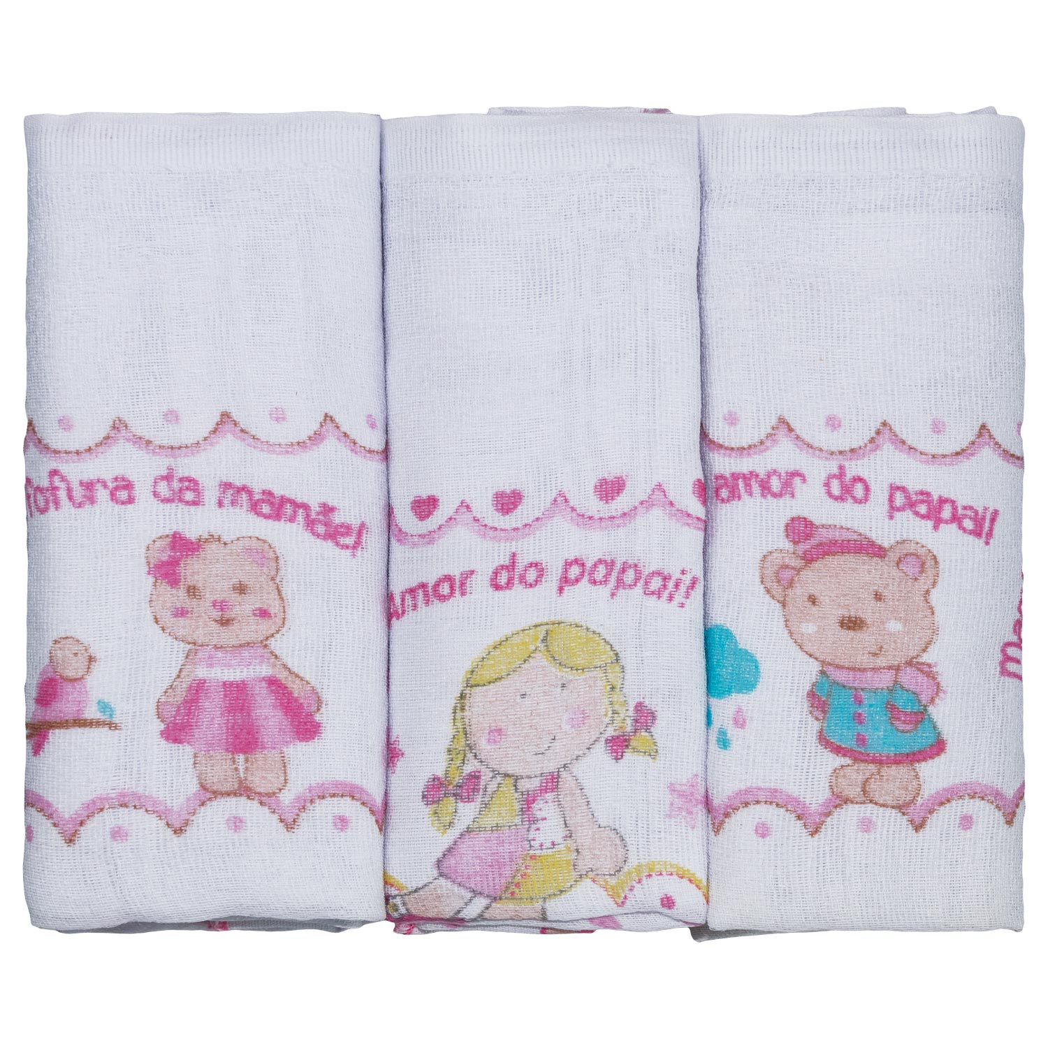 Fralda Luxo com 03 Unidades Feminino Incomfral - Loja Baby Joy Produtos ...